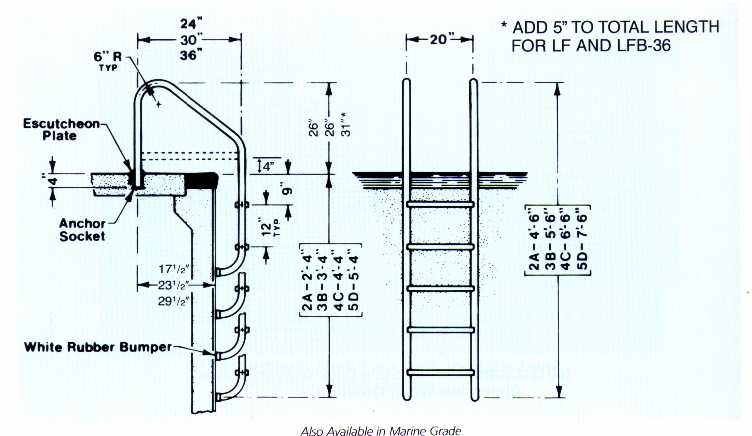Commercial Cross-Braced Pool Ladders, Stainless Steel – Aquamasters, Inc.